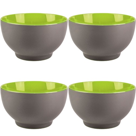 Set boluri, 4 piese, 600 ml, Ceramica, Verde Lime - eMAG.ro