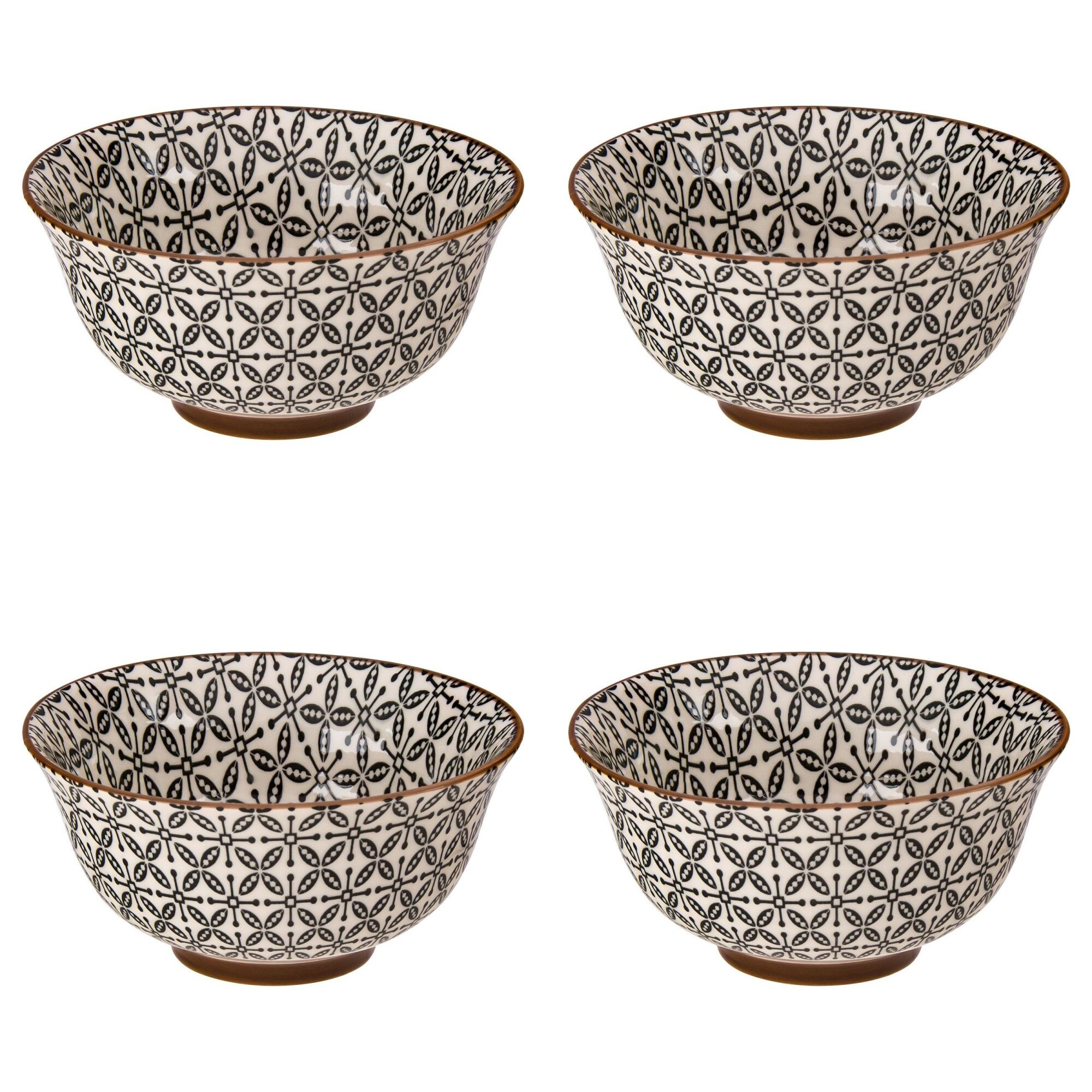 Set boluri, 4 piese, 250 ml, Ceramica, Negru - eMAG.ro