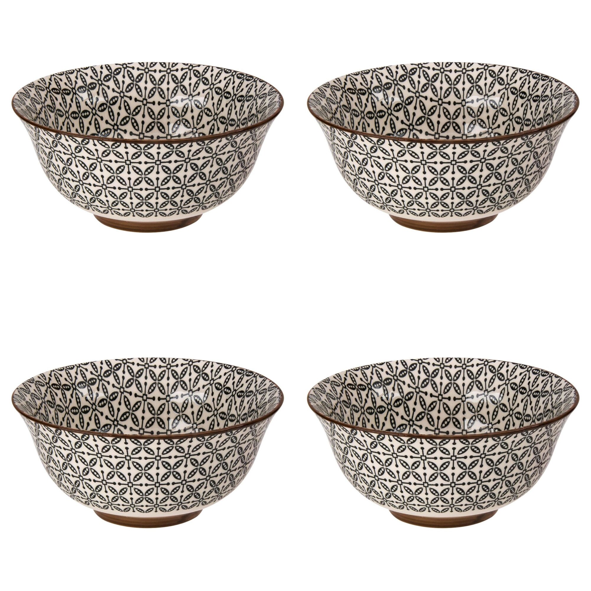 Set boluri, 4 piese, 500 ml, Ceramica, Negru - eMAG.ro