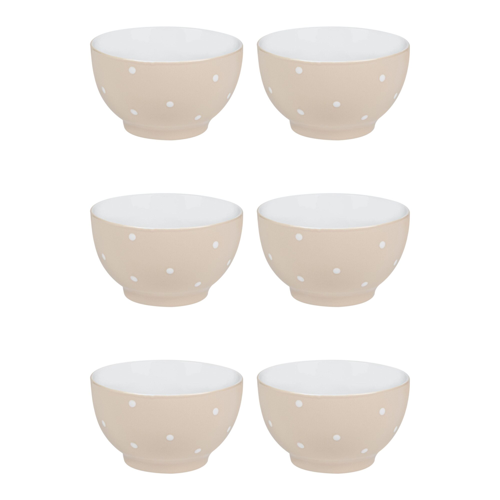 Set boluri supa, 6 piese, 650 ml, Ceramica, Bej stins - eMAG.ro