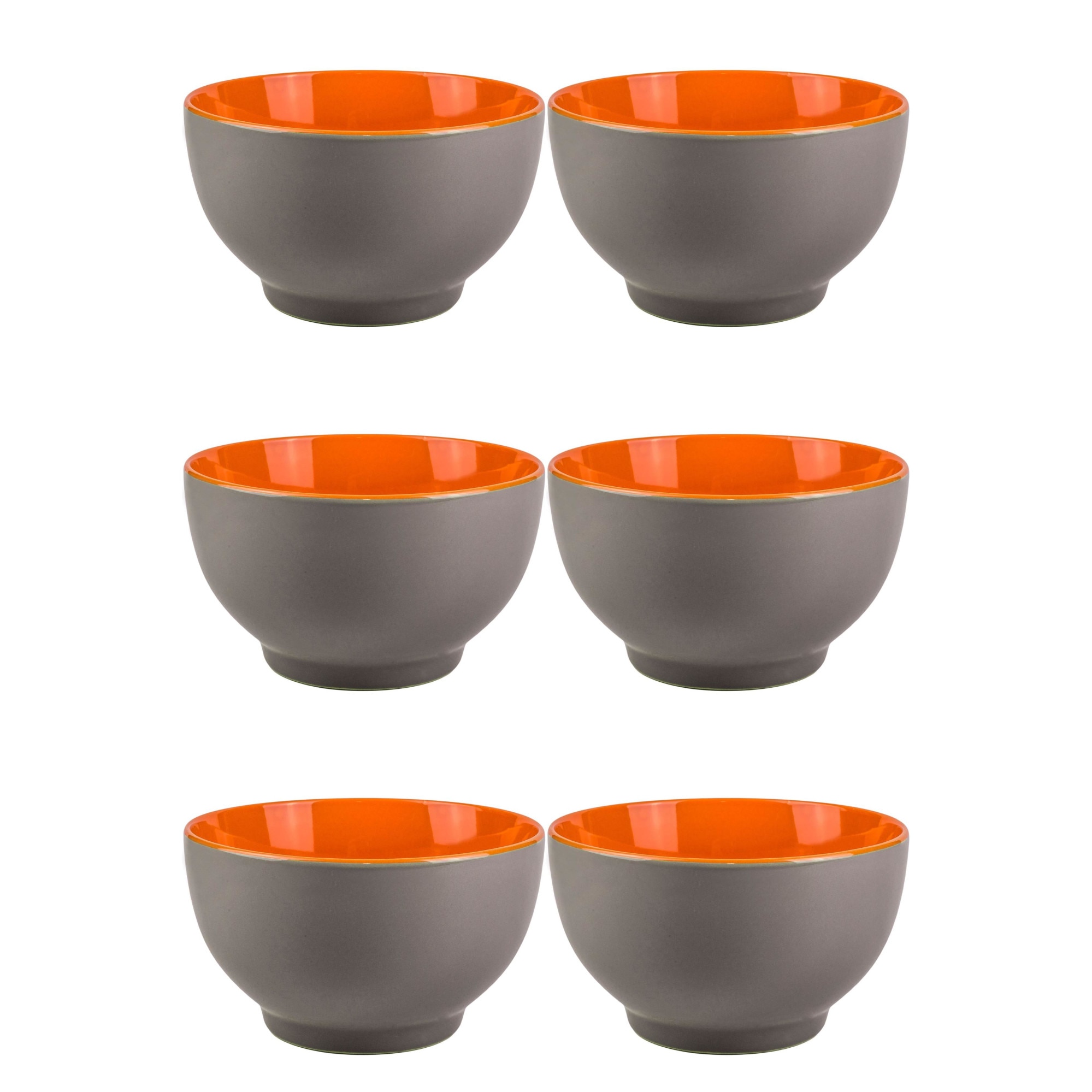 Set boluri supa, 6 piese, 650 ml, Ceramica, Gri mat - eMAG.ro