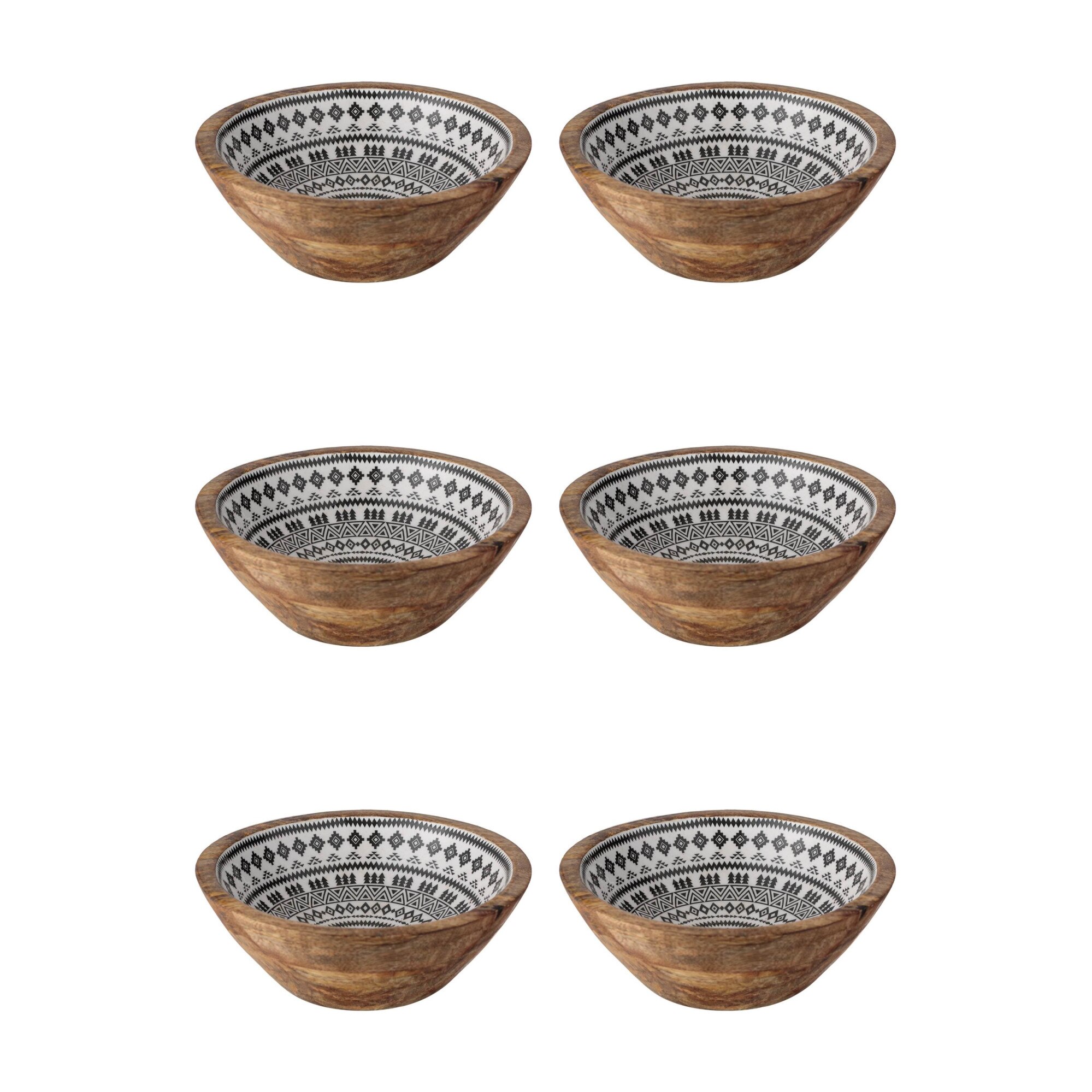 Set boluri, 6 piese, 520 ml, Lemn, Alb - eMAG.ro