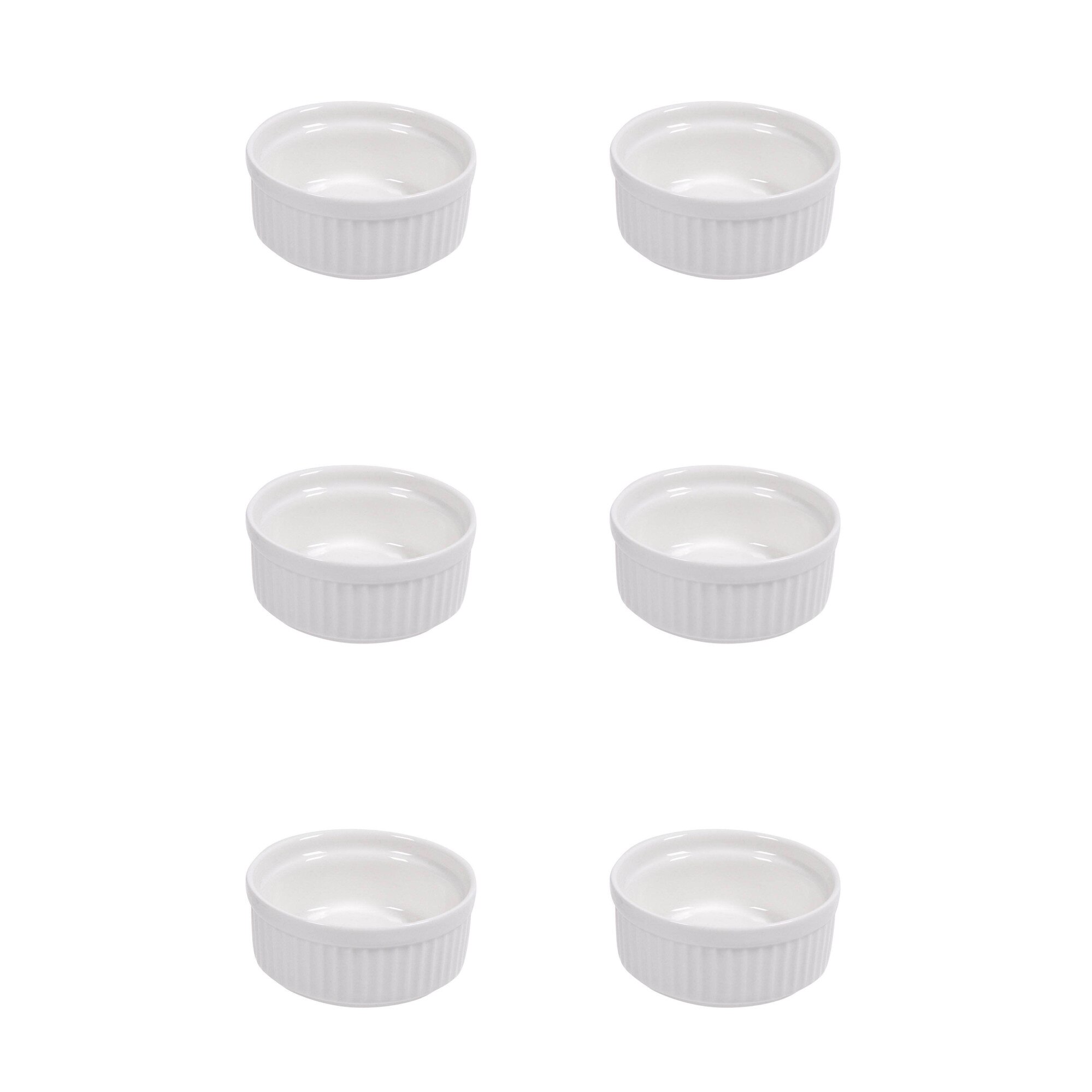 Set boluri, 6 piese, 60 ml, Portelan, Alb - eMAG.ro