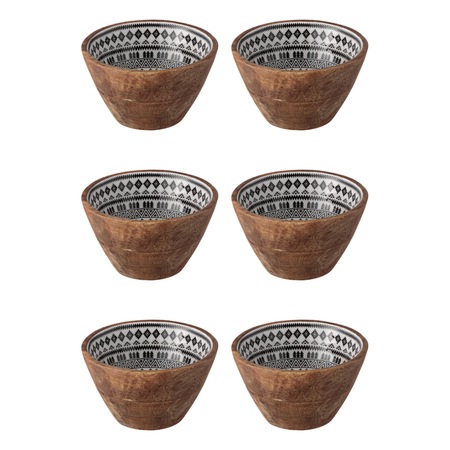 Set boluri, 6 piese, 480 ml, Lemn, Alb - eMAG.ro