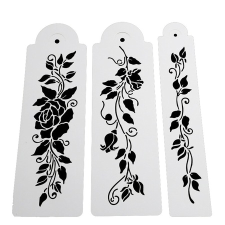 Set 3 sabloane pentru tort, Plastic, Negru - eMAG.ro