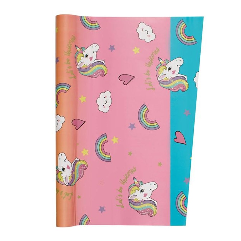 Rola autocolant cu model Unicorni si Curcubeu, 150x45 cm, PVC, ATU ...