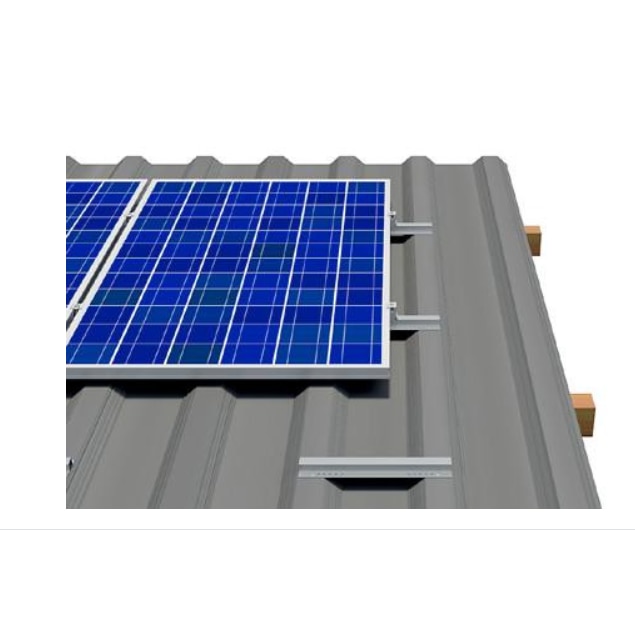 Set structura Mini Rail montaj 4 panouri fotovoltaice acoperis metalic ...