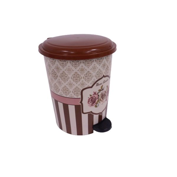 Cos de gunoi cu desen, 7 L, cu pedala, forma rotunda, plastic ...