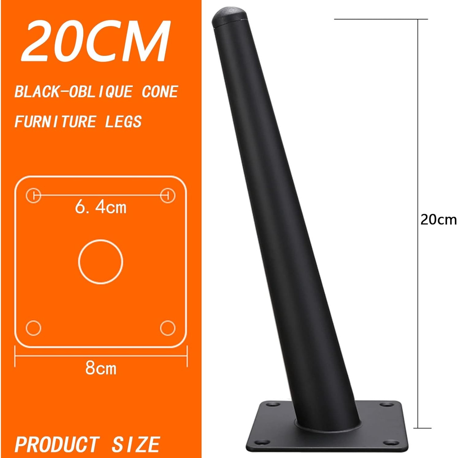 Picioare mobilier, 4 buc, 20 cm, metal - eMAG.ro