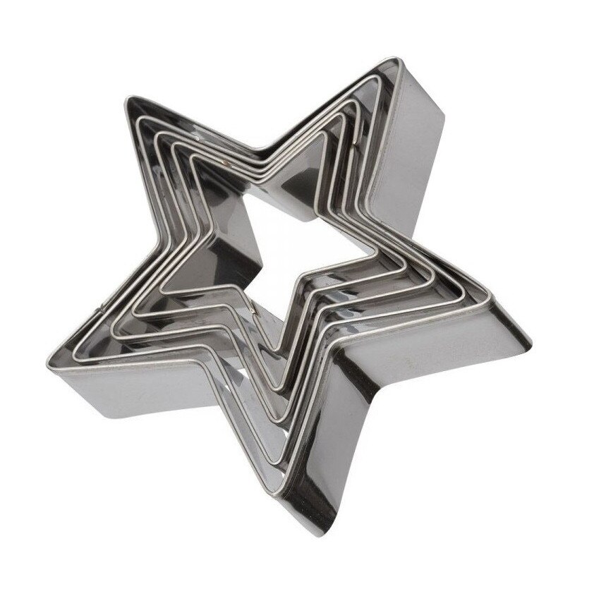 Set 5 forme decupatoare in forma de stea, pentru biscuiti, 9 cm, 511COF ...