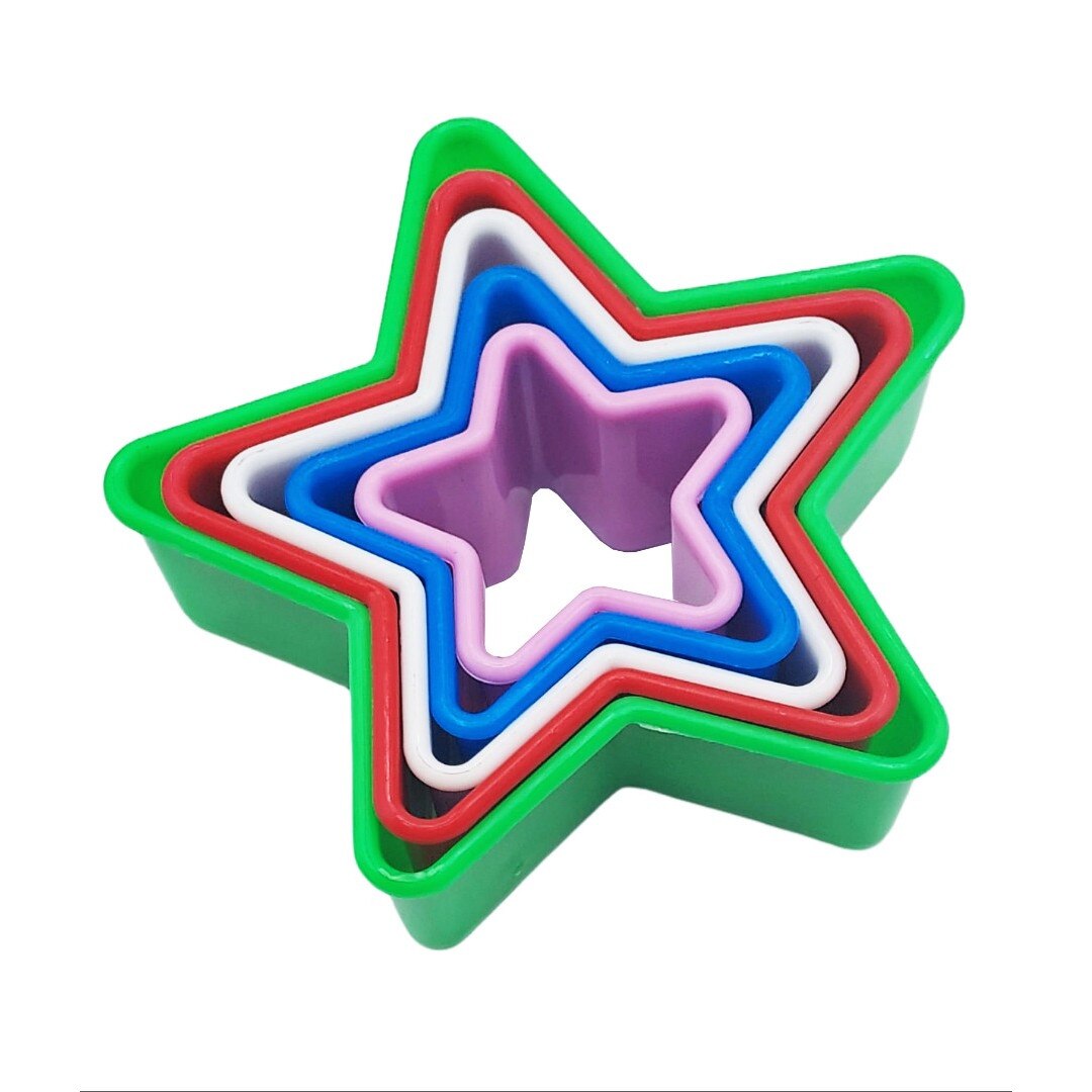 Set 5 forme decupatoare in forma de Stea, pentru biscuiti sau gogosi, 9 ...