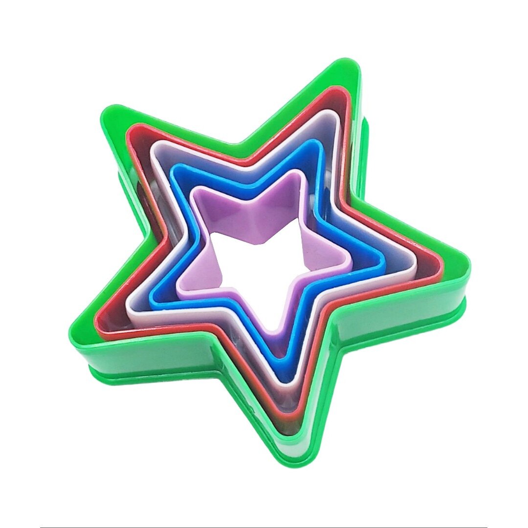 Set 5 forme decupatoare in forma de Stea, pentru biscuiti sau gogosi, 9 ...