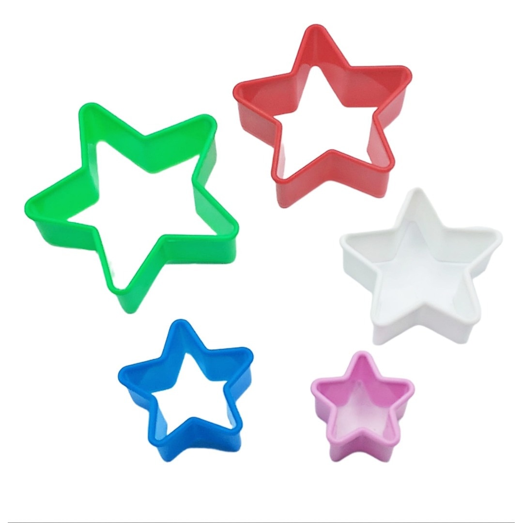 Set 5 forme decupatoare in forma de Stea, pentru biscuiti sau gogosi, 9 ...