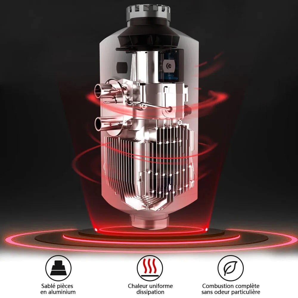 Incalzitor auto, 12 V, 5000 W, Bluetooth, Diesel, Comutator rotativ ...