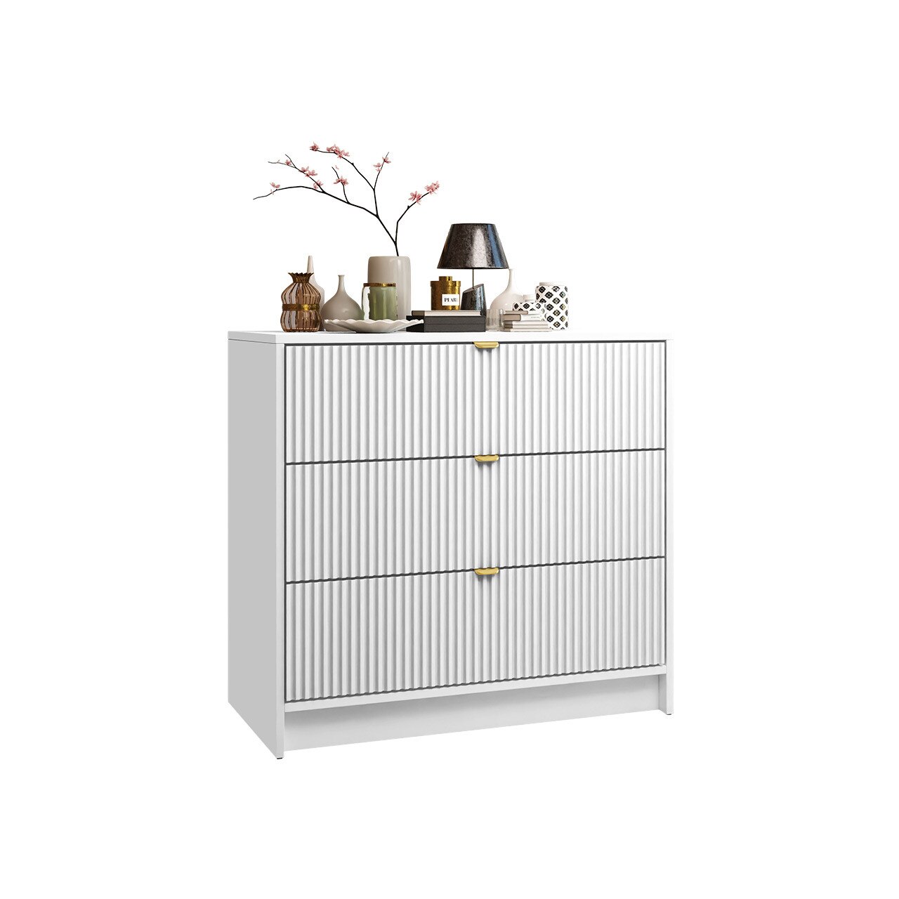 Comoda Razimo 3SZ, MIRJAN24, alb, 80x75x40 - eMAG.ro