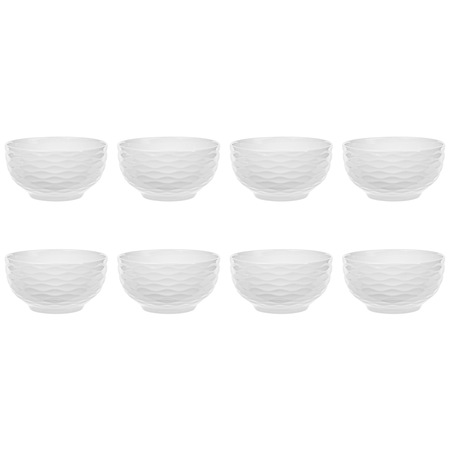 Set boluri supa, 8 piese, 650 ml, Portelan, Alb fildes - eMAG.ro