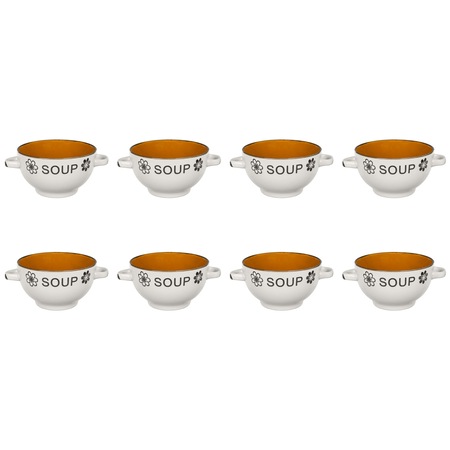 Set boluri supa, 8 piese, 650 ml, Ceramica, Bej vintage - eMAG.ro