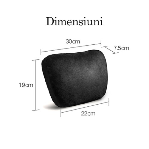 Perna tetiera auto, pentru cap sau gat, prindere dubla, 30 x 22 cm ...