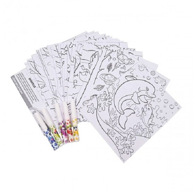 Set de creatie cu markere, planse de colorat si autocolante, Aventura ...