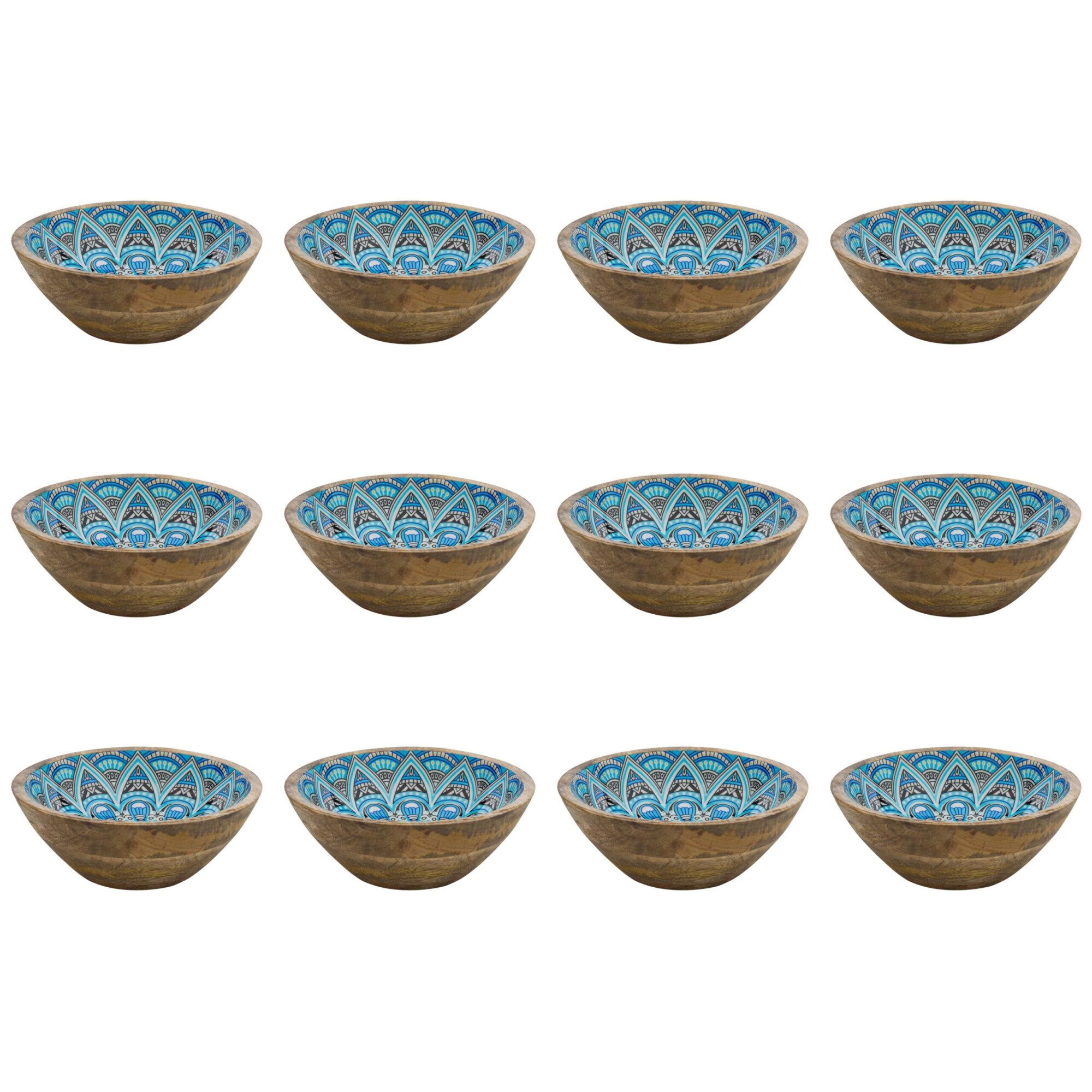 Set boluri, 12 piese, 520 ml, Lemn, Maro - eMAG.ro