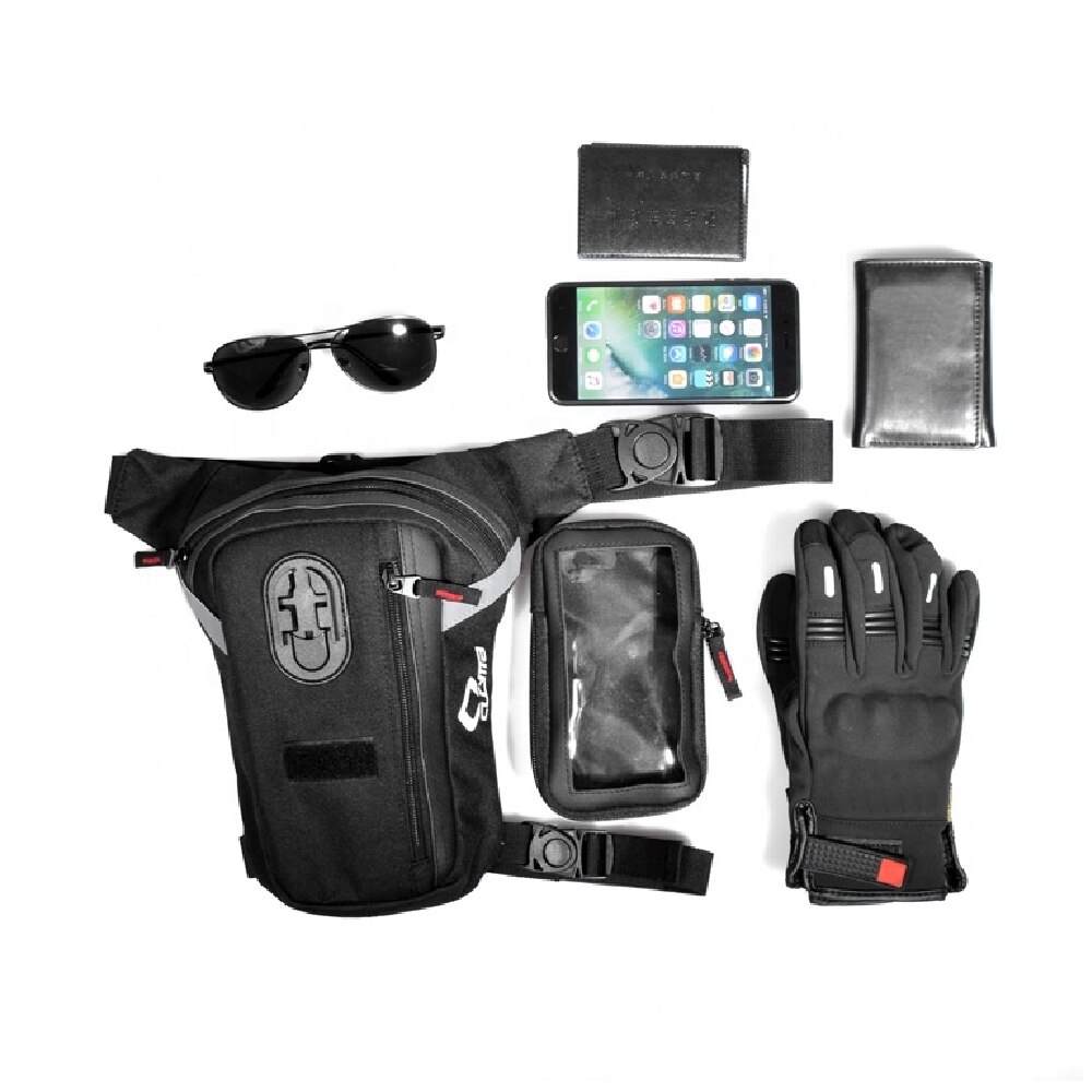 Set geanta de picior si telefon, PAA-Auto, pentru motociclisti cu ecran ...