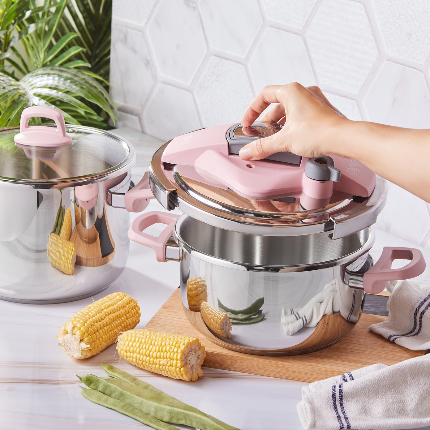 Set oale sub presiune din inox Perfect, Karaca 2+2, diametru 22cm ...