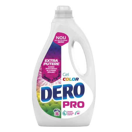 Течен перилен препарат Dero PRO Color Gel, 36 пранета, 1.8л - eMAG.bg