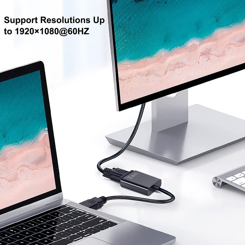 Cablu monitor, Cafuneplus®, Adaptor, convertor semnal HDMI/VGA ...