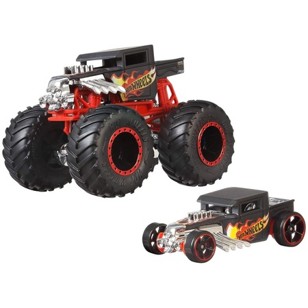 Set 2 masinute Hot Wheels Monster Truck - Bone Shaker, scara 1:64 - eMAG.ro