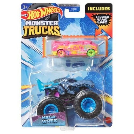 Set 2 masinute Hot Wheels Monster Truck - Mega Wrex, scara 1:64 - eMAG.ro