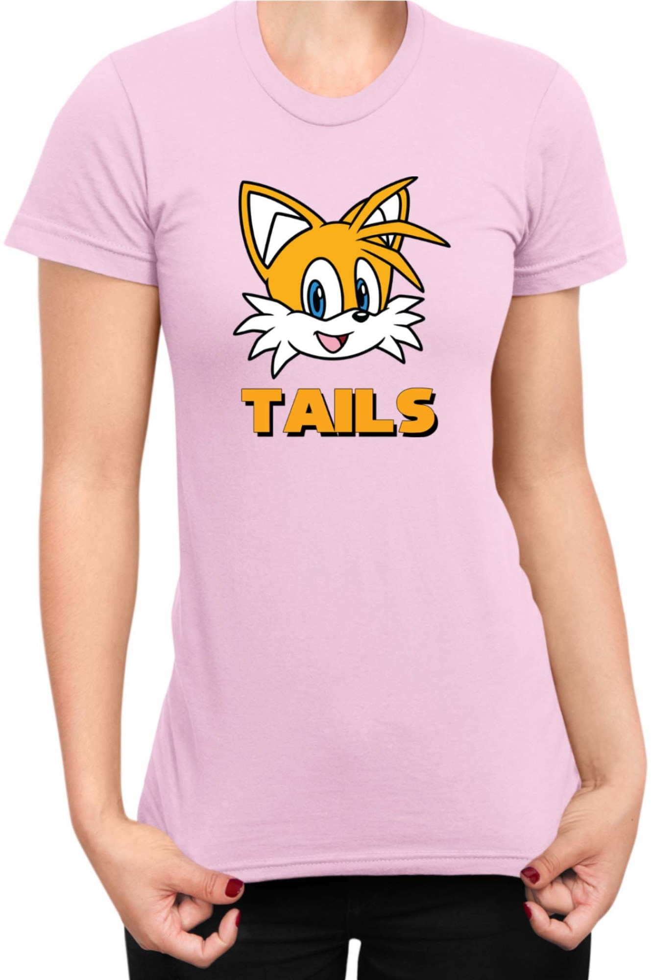 Дамска тениска Sonic The Hedgehog Tralala Tails Face 01, Светлорозов, L ...