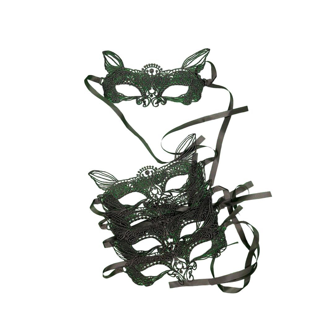 Set 5 masti carnaval, Dantela, Negru, Pisica, Atelier - eMAG.ro