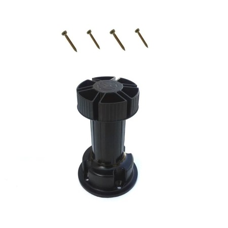 Picior cilindric negru H100 mm, pentru mobilier 4 suruburi incluse ...