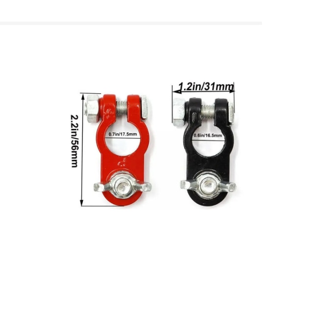 Set borne baterie Zn cu surub HD rosu si negru, 2 buc - eMAG.ro