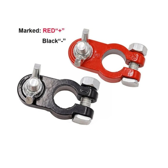 Set borne baterie Zn cu surub HD rosu si negru, 2 buc - eMAG.ro