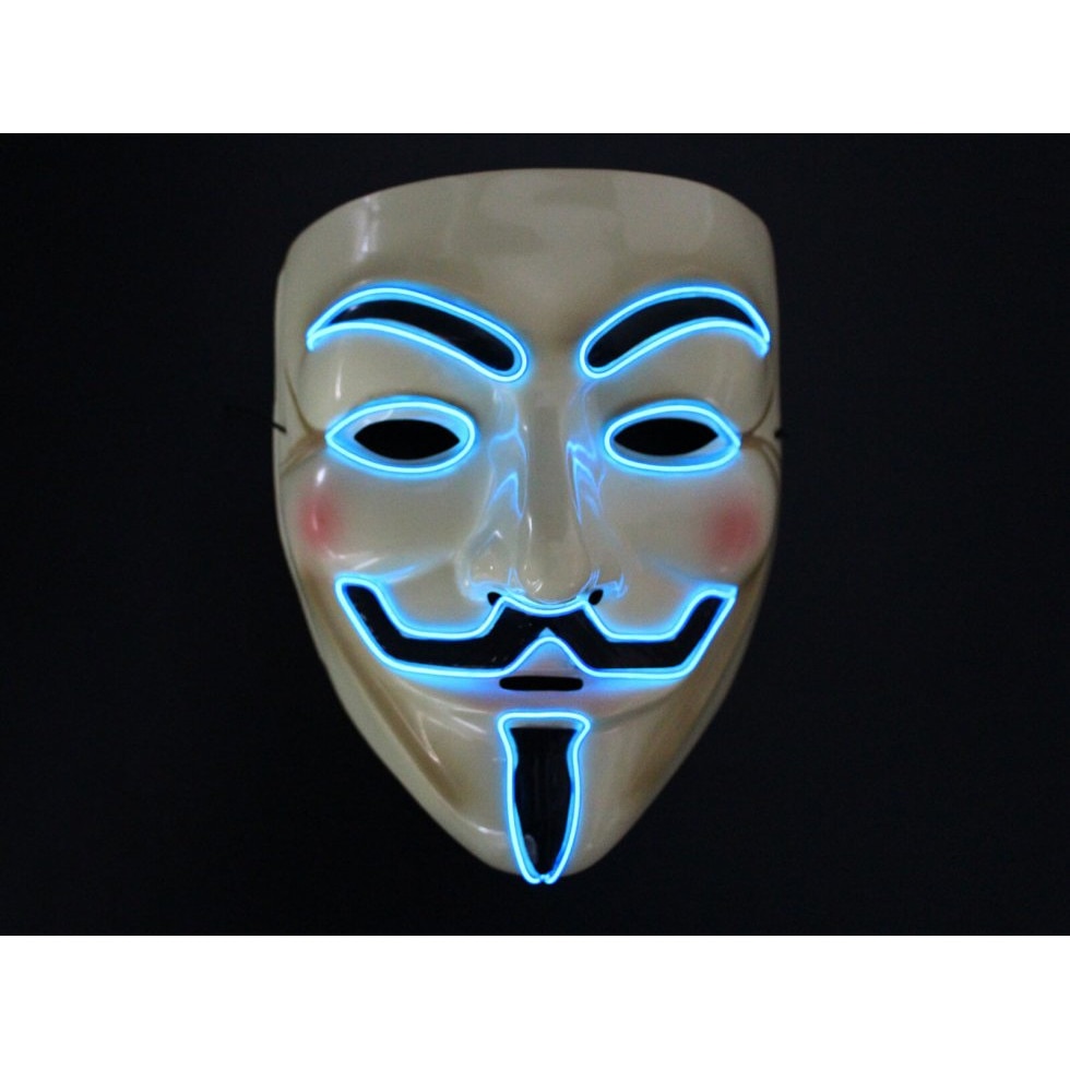 Masca ANONYMOUS LED, 3 moduri iluminare, marime universala, multicolora ...