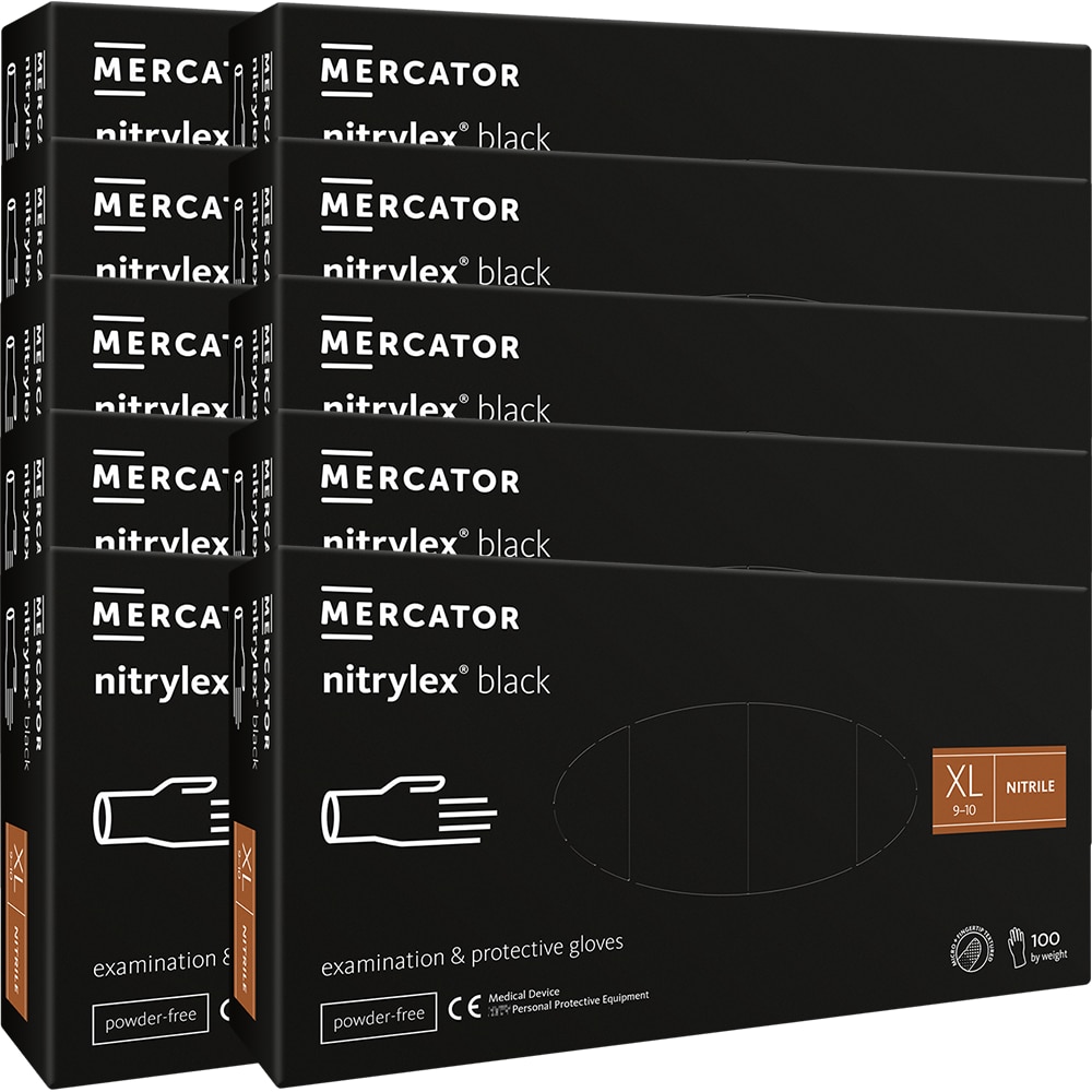 Set 1000xManusi de nitril, Mercator, Negru, XL - eMAG.ro