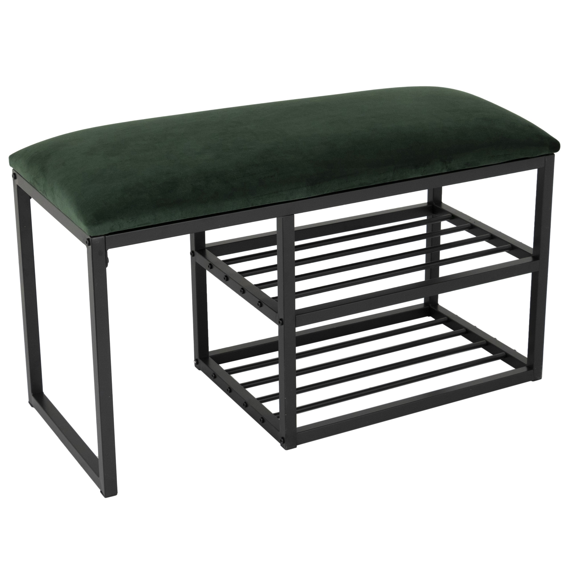 Pantofar/Bancheta hol Kring Tobias, cu taburet, 80x35x45 cm, metal ...