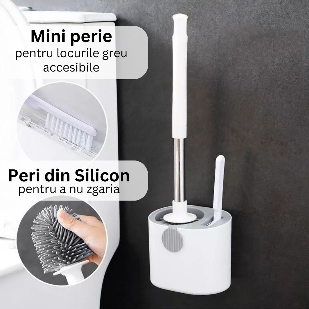 Perie de toaleta 2in1 Zenino - Model Mini, Suport Igienic, Curata ...