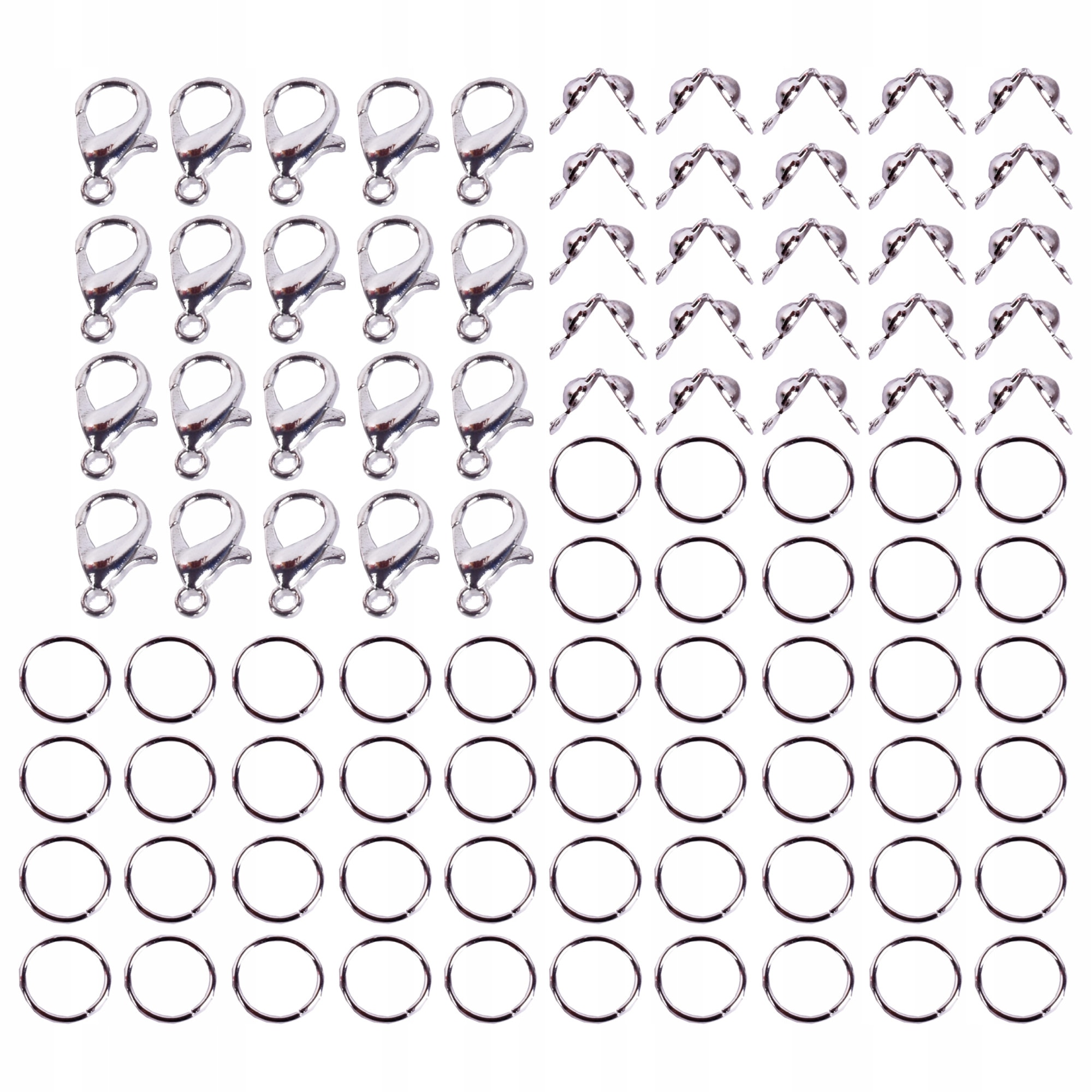 Set 100 cleme/legaturi/dispozitive de prindere, MTA, Metal, Argintiu ...