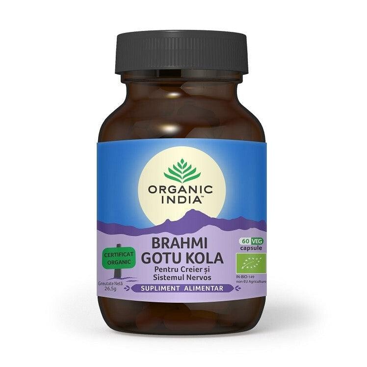 Supliment natural ORGANIC INDIA Brahmi-Gotu Kola, Creier & Sistem ...