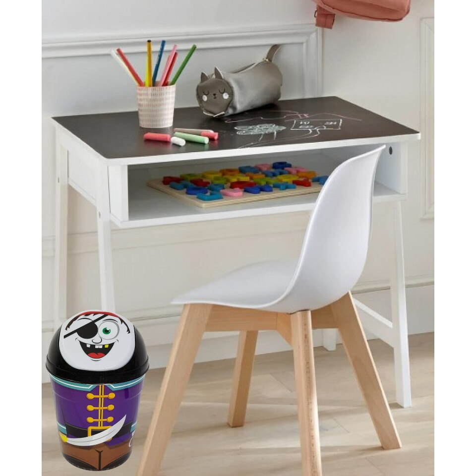 Cos de gunoi cu capac rabatabil, pentru copii, 4 L, h 30 cm, Pirat ...