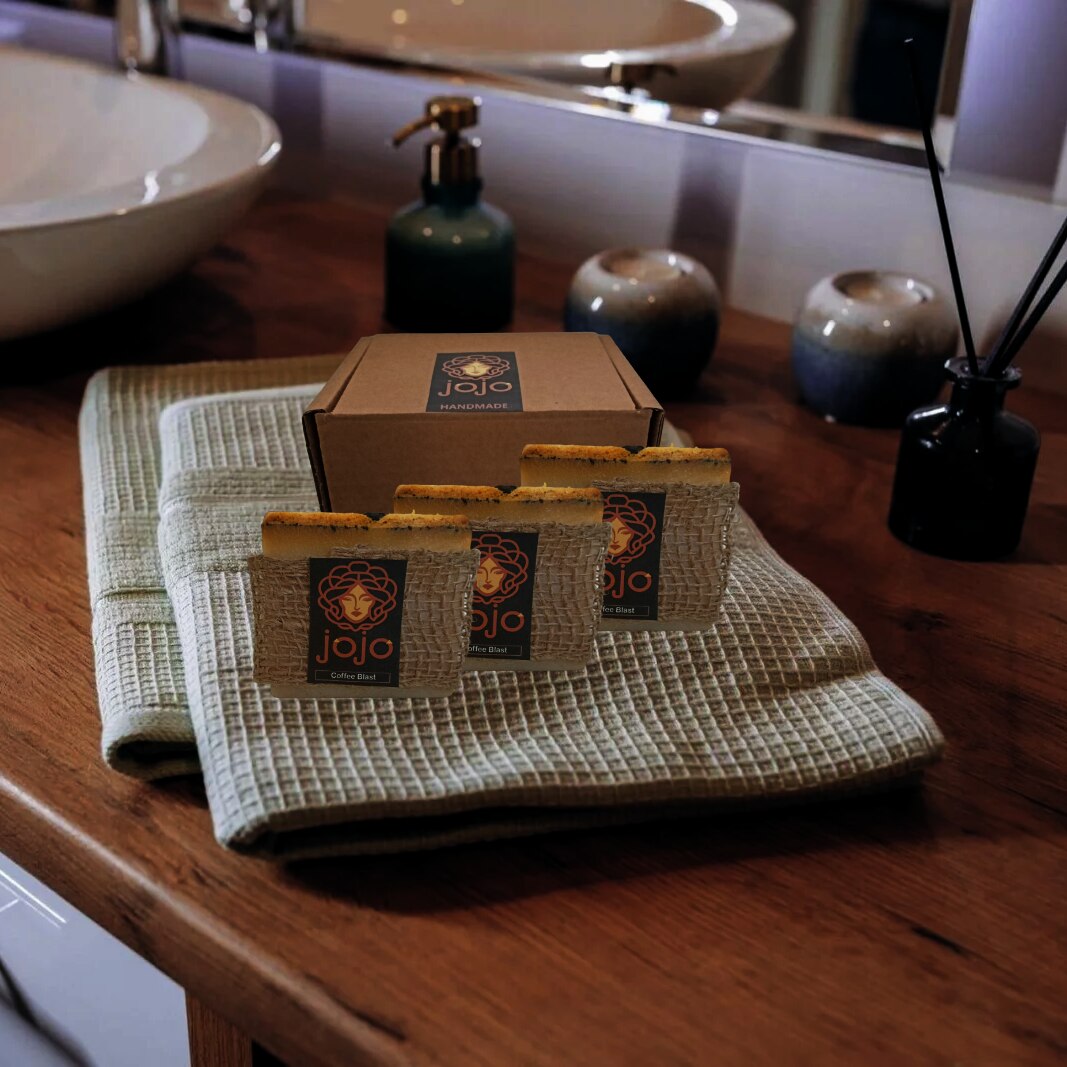 Set 3 sapunuri handmade JOJO cu ingrediente naturale Coffe Blast - eMAG.ro