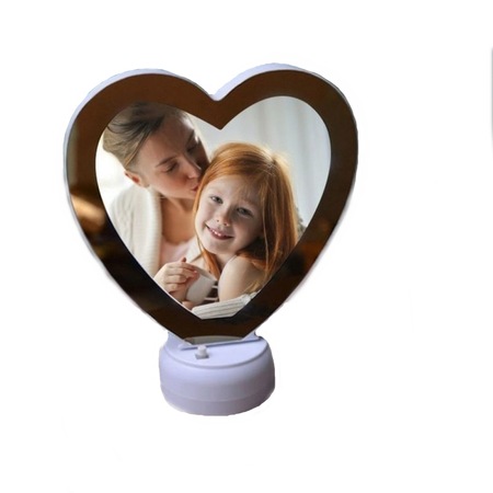 Rama foto oglinda cu led in forma de inima - eMAG.ro