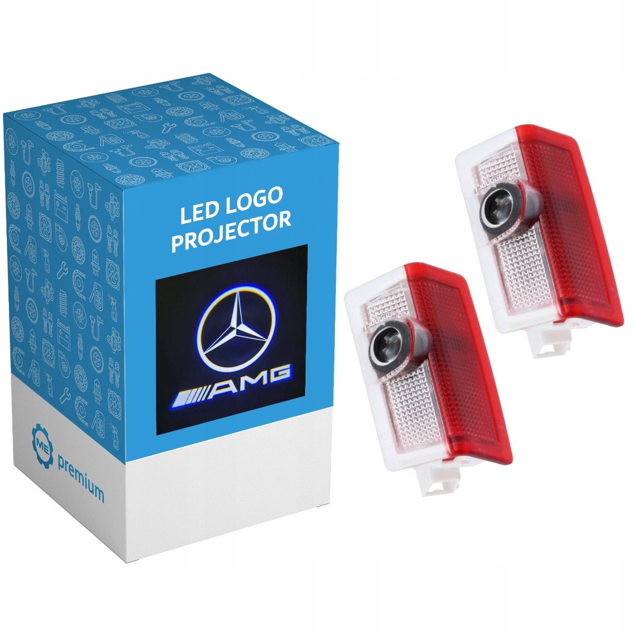 Комплект от 2 LED проектора с лого Amg, ME Premium, Mercedes W212 ML ...