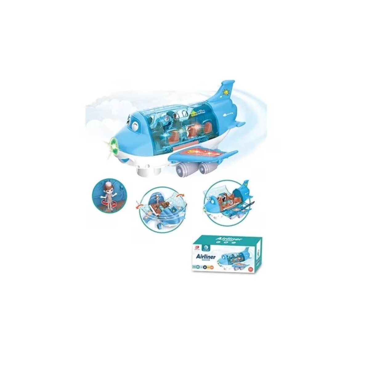 Интерактивна играчка, Самолет с пътници, светлини и звуци - eMAG.bg