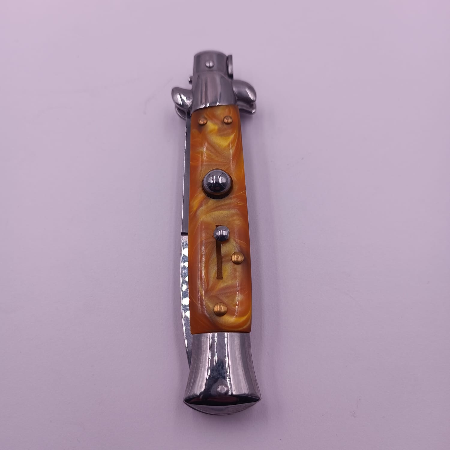Cutit cu Deschidere Automata pe Buton, Model Stilet, Maner Lucios, Otel ...