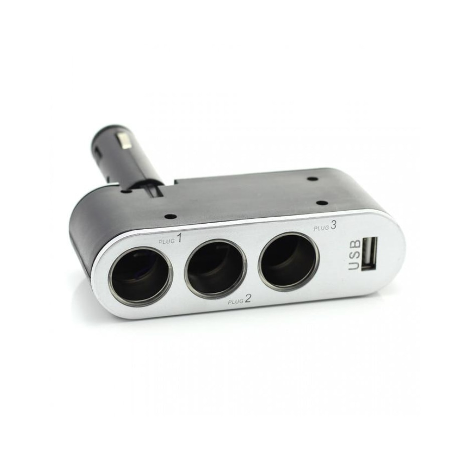 Priza Tripla Pentru Bricheta Auto + Usb 1a, EV1399 - eMAG.ro