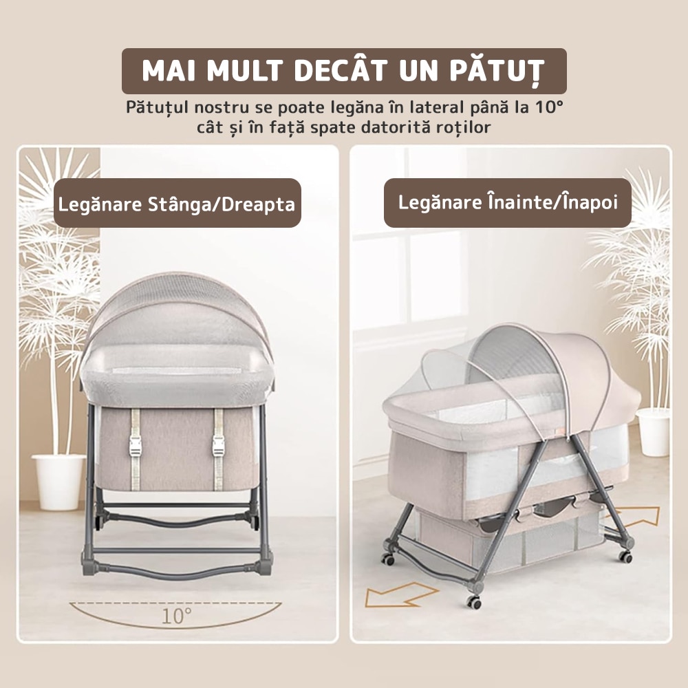 Patut Pliabil pentru Bebelusi Teno®, 3 trepte de inclinare, sistem de ...