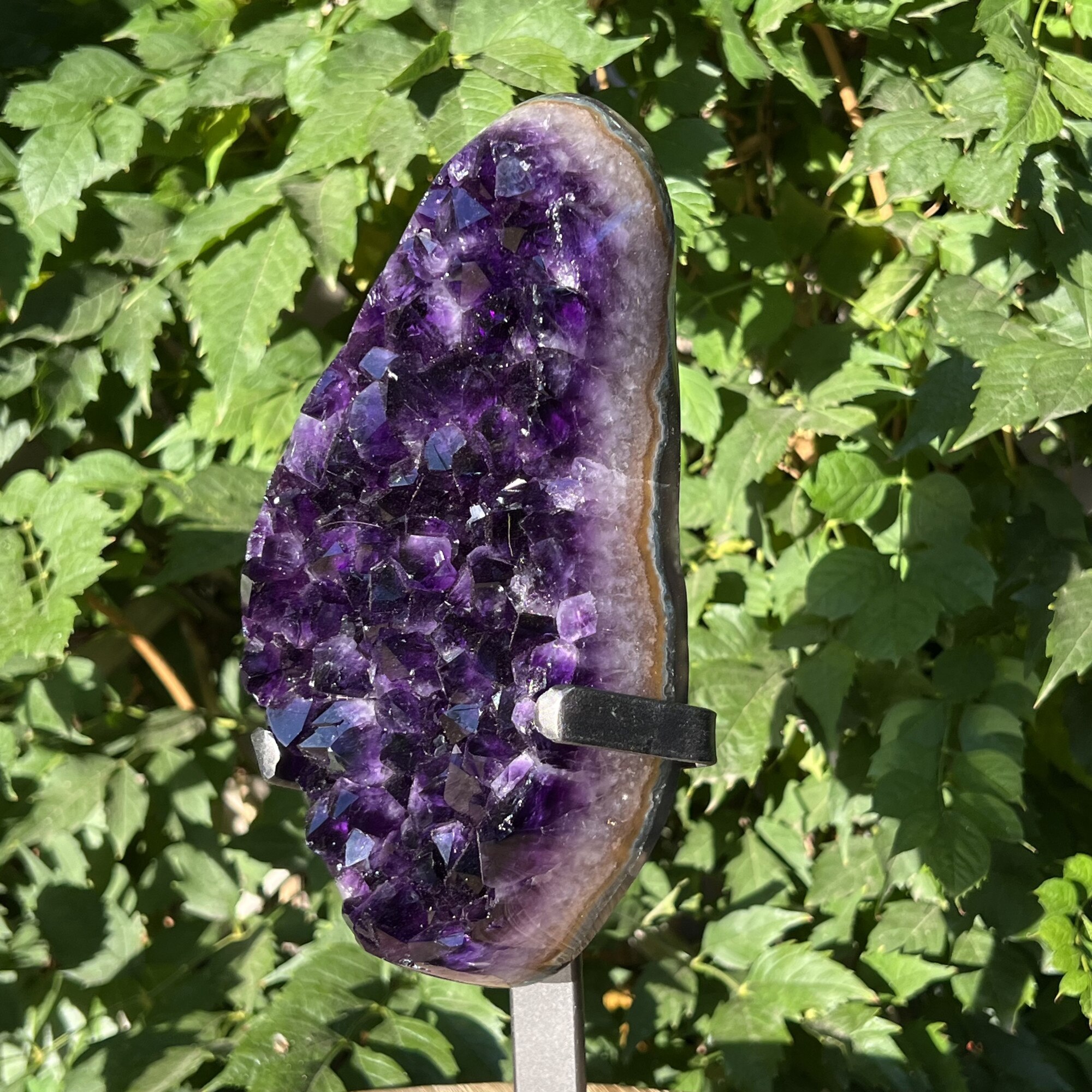 Geoda cu stand din Ametist Uruguay, Druzy, piatra semipretionasa ...